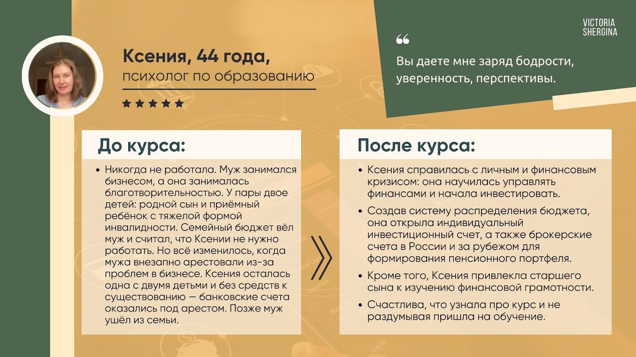 Истории Ксении: от семейных потрясений и предательства до финансовой независимости