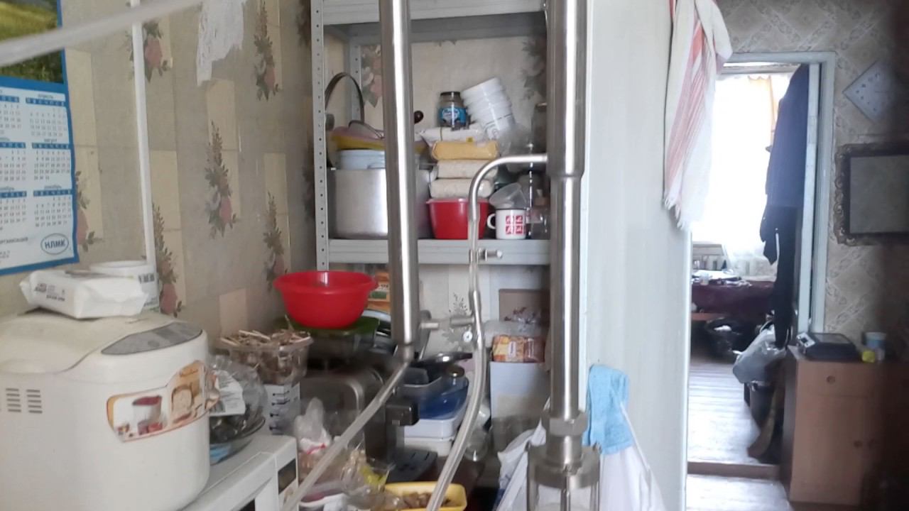 Колонна в работе. Прегоняю сахарную осветленную брагу.