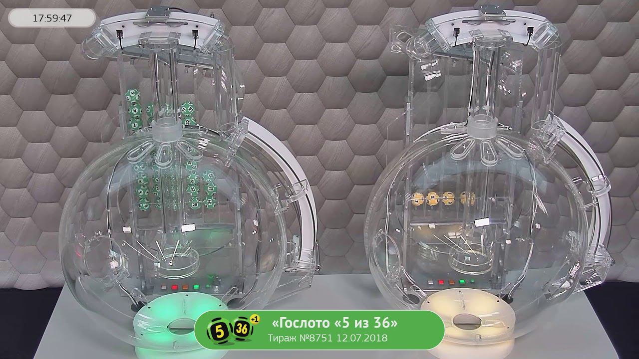Столото представляет | Лотерея «Гослото «5 из 36». Тираж № 8751 от 12.07.2018