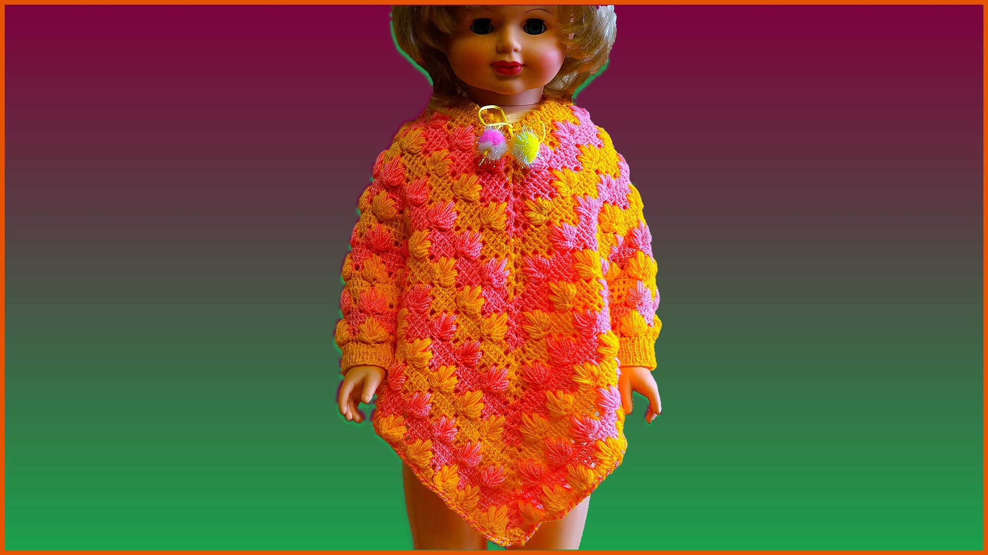 Пончо крючком. Вязание пончо. Красивый узор крючком. Часть 2.