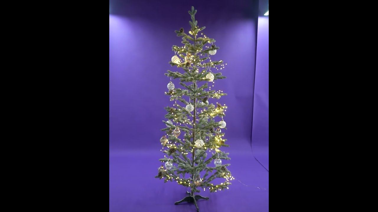 CRYSTAL TREES| Ель "Борго" заснеженная с шишками