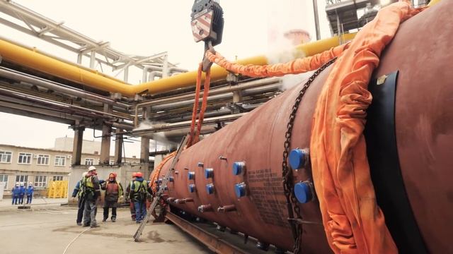 Монтаж барабана парового котла весом 110 т на Невинномысской ГРЭС