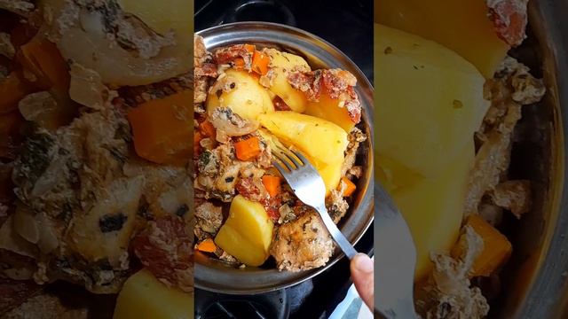 Картошка с мясом в рукаве