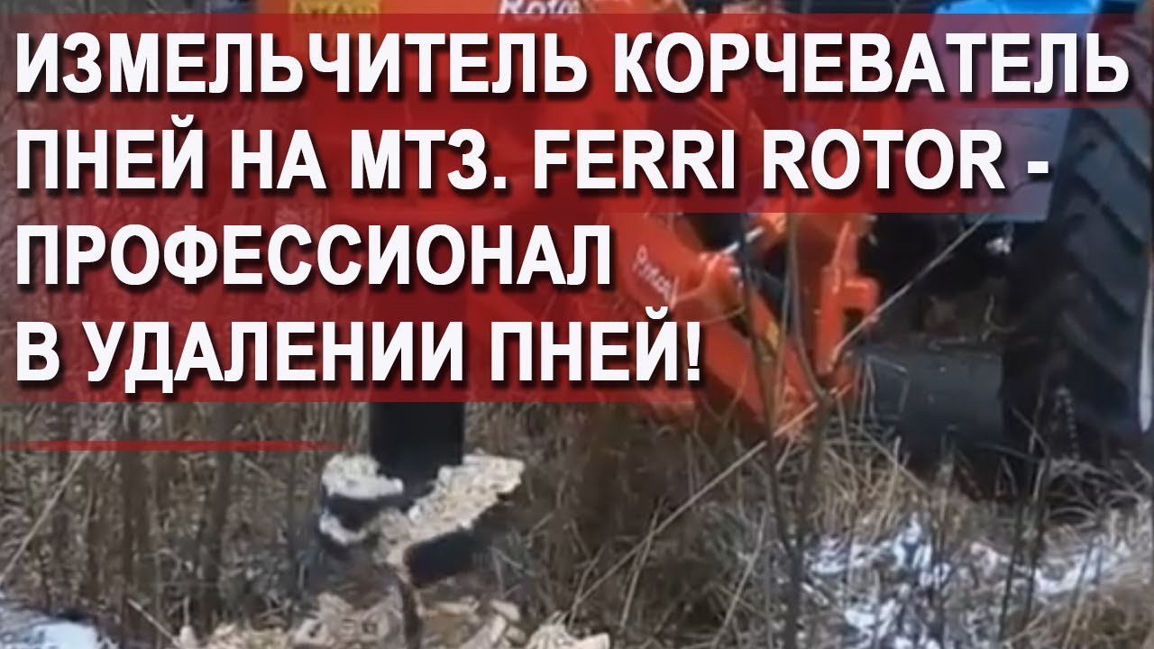 Измельчитель_корчеватель пней на МТЗ. Ferri Rotor - профессионал в удалении пней!