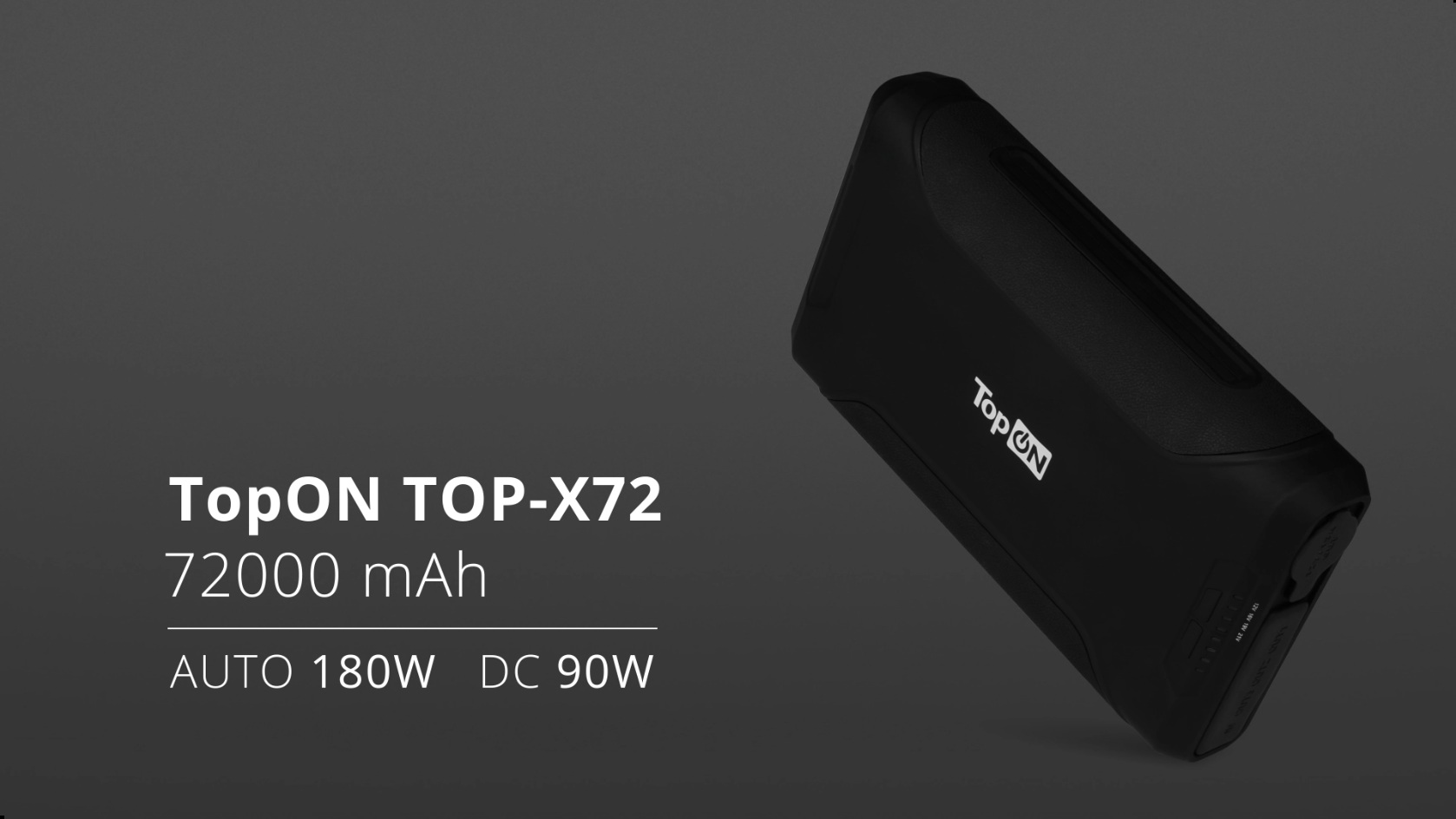 TopON TOP-X72 72000mAh DC 90W, 2 USB, авторозетка 180W, фонарь