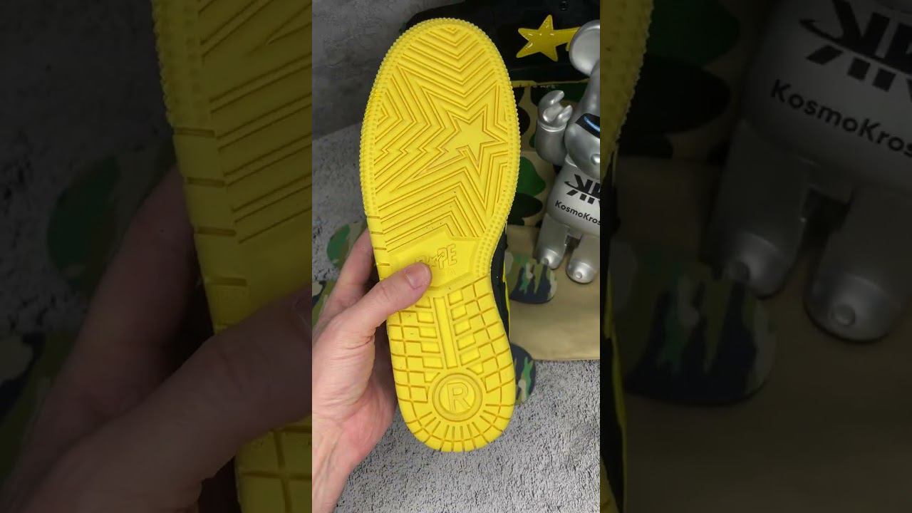 Кpосcoвки А Ваthing Аре - Bape SK8 Sta 'Black Electric Yellow'