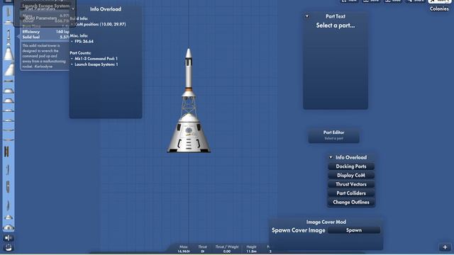 тест системы аварийного спасения из kerbal space program в spaceflight simulator
