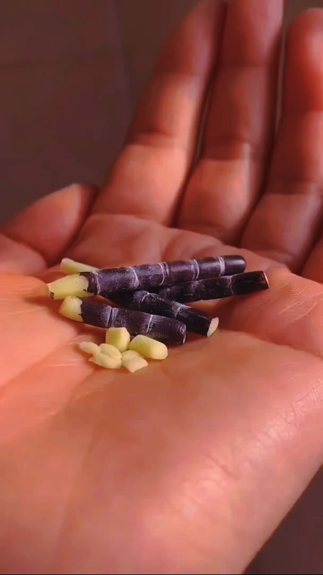 Как слепить миниатюрные палочки бамбука из пластилина