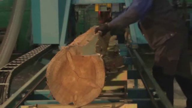 Распиловка бревна по карте оптимального распила на станке БС-5