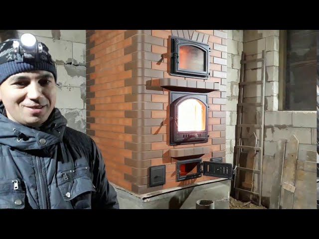 Каминопечь с хлебной камерой и конвекцией теплого воздуха на второй этаж