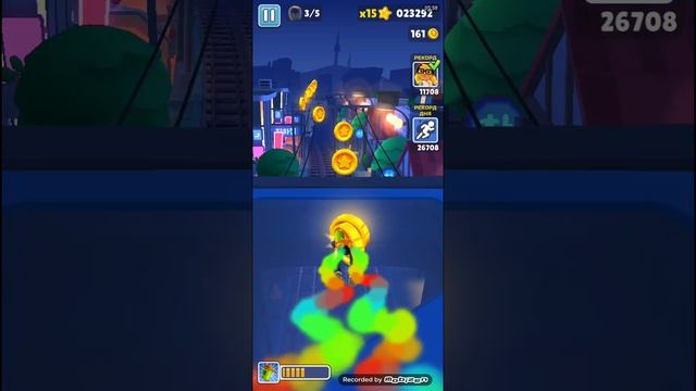 Subway Surf. Катаемся на крутом скейте с каким-то багом?)).