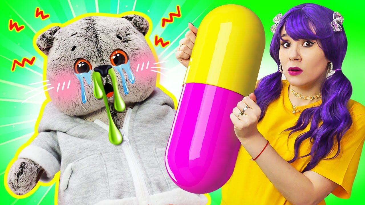 Кот Дымок и аллергия  Видео для детей про игрушки и игры в доктора