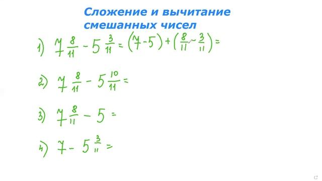 5 класс. Сложение и вычитание смешанных чисел
