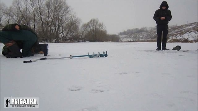 Зимняя рыбалка на р.Проня с другом. Архив