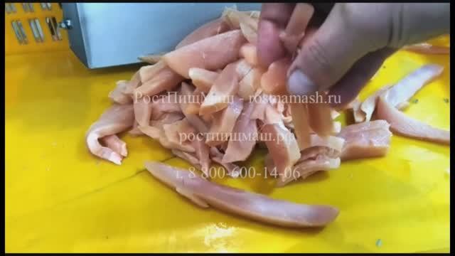 Обзор нарезки стипсов из курицы на Машине QC-1000  от РостПищМаш