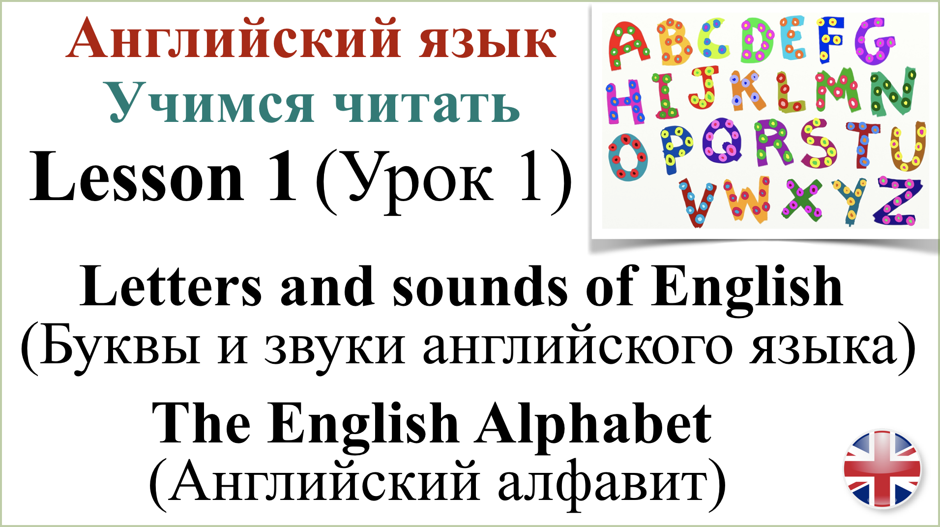 Английский язык. Урок 1. Английский алфавит. Буквы и звуки английского языка.