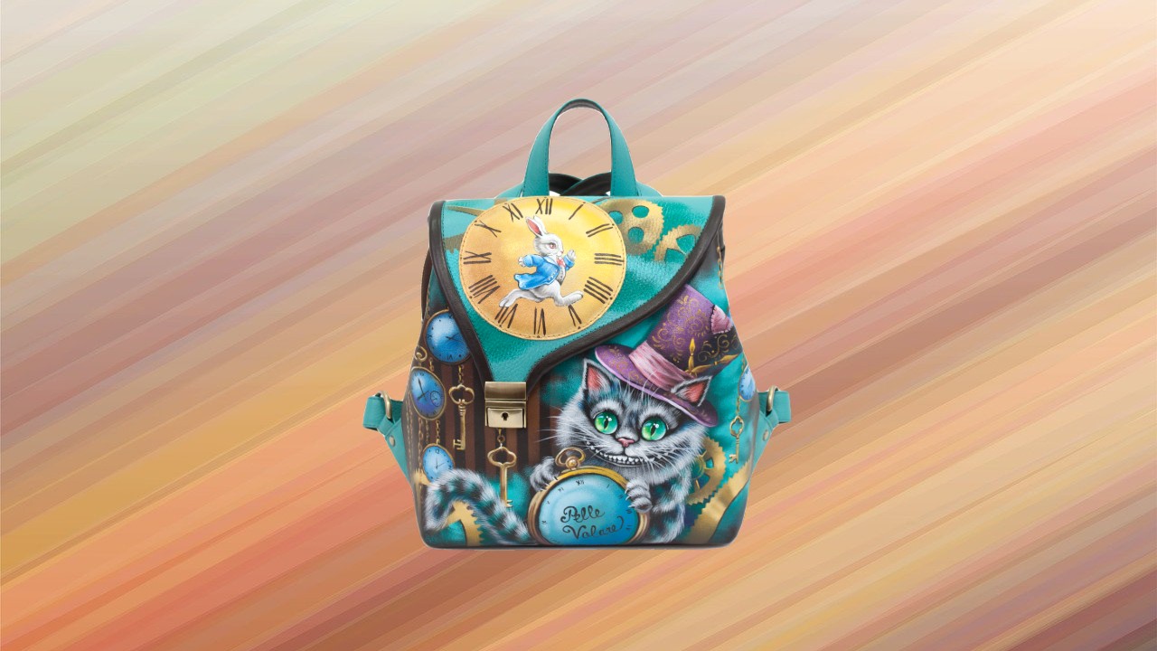 Рюкзак с косым клапаном "Чешир в шляпе" Pelle-Volare