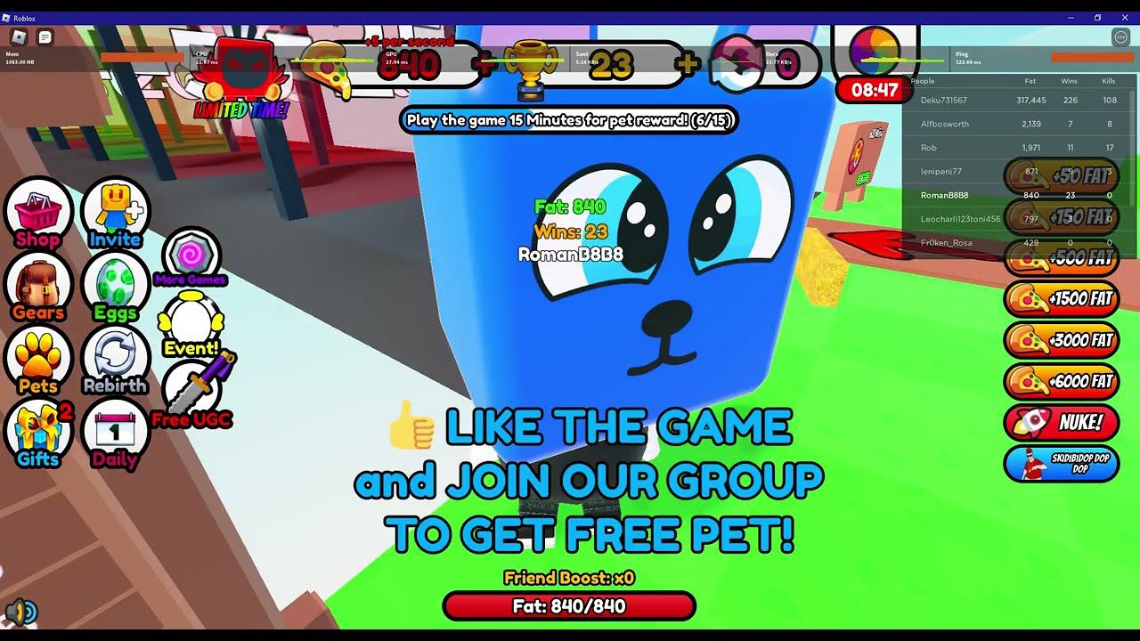 Roblox. Обжора! #roblox #роблокс