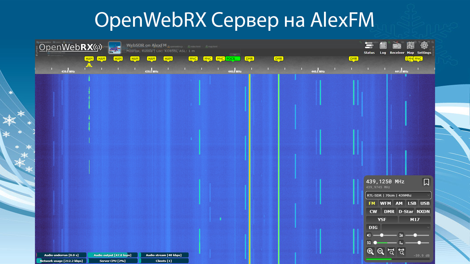 OpenWebRX Сервер на AlexFM