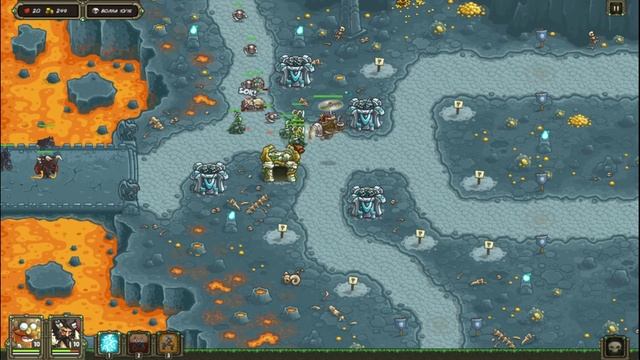 Kingdom Rush Origins (Невозможно) → Грязная Яма --- Волшебные Лучниики & Уилбур vs Босс Годиет