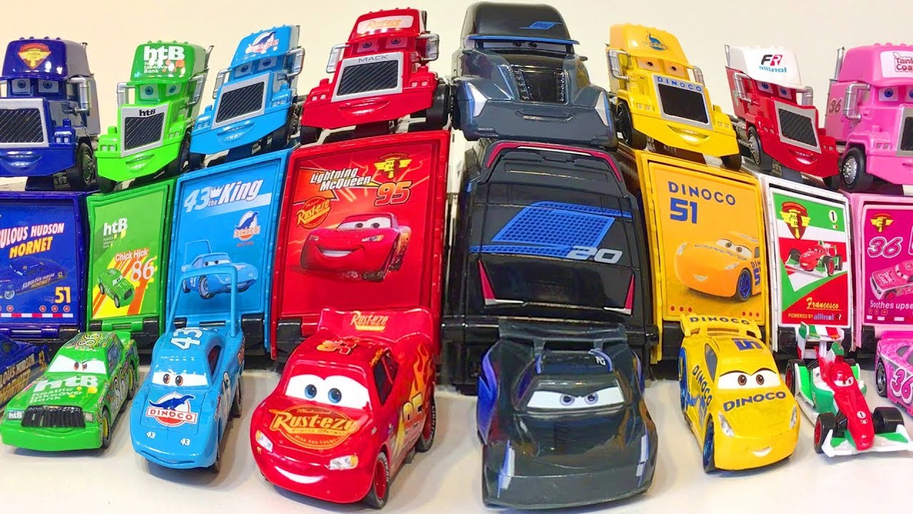 Учим Цвета Английский Игрушки Тачки Дисней Гонщики Трейлеры Развивающие Мультики про Машинки