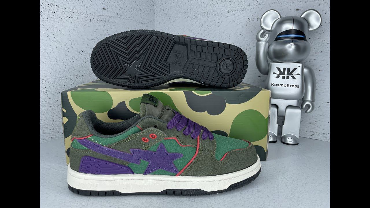 Кроссовки Bape Sk8 Sta 'Green Dark Purple'