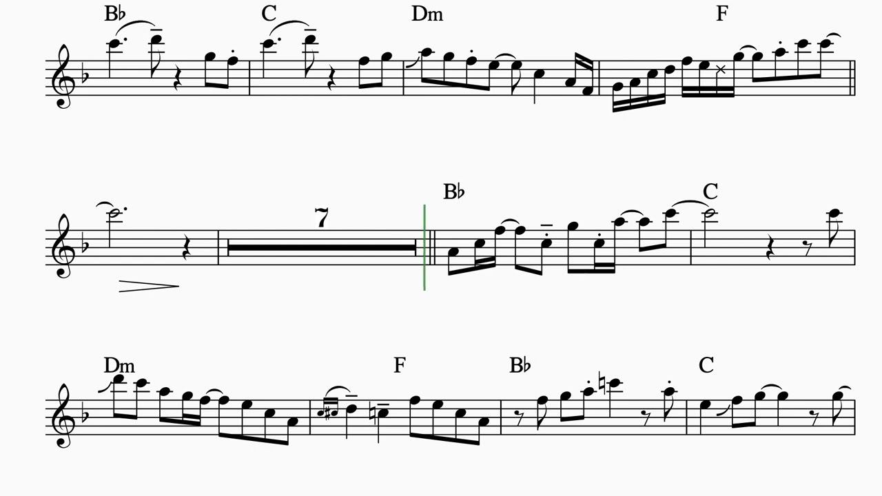 Sheet Music for Violin, Keyboard, Guitar - Song Mirage (Syntheticsax)