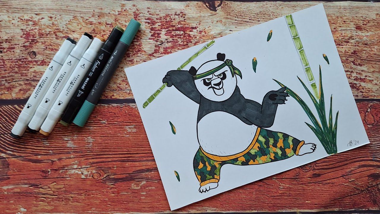 Скетчинг для начинающих - Рисуем с детьми Кунг-фу Панду