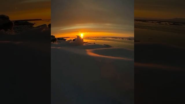 Огненный закат на Аляске