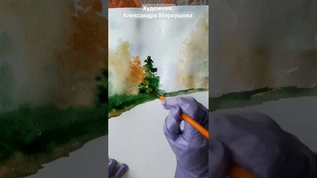 Как нарисовать дерево. 2 часть. Художник Александра Миркушова