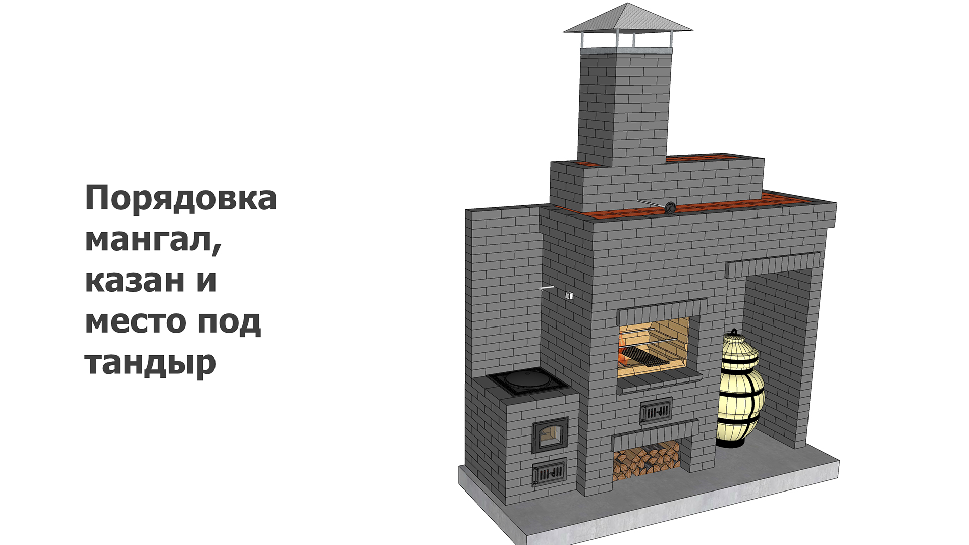 Мангал, казан и место под тандыр