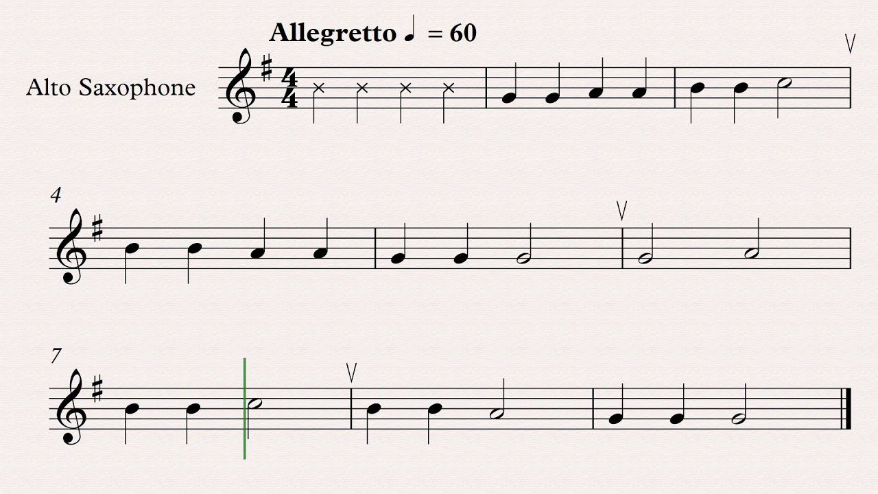 "Как под горкой, под горой" - русская народная песня - видео-минусовка для саксофона-альта, темп 60