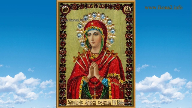 Вышивка бисером. Уникальные иконы вышитые бисером, жемчугом, янтарём и камнями