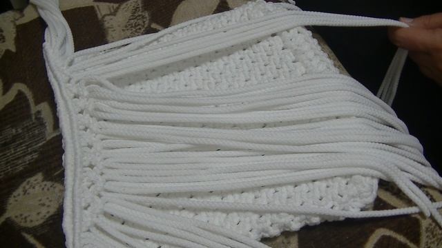 Как сплести летнюю сумку макраме.