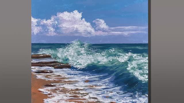 (16 Correa Art) How to Paint Waves _ Acrylic Painting _ Correa Art