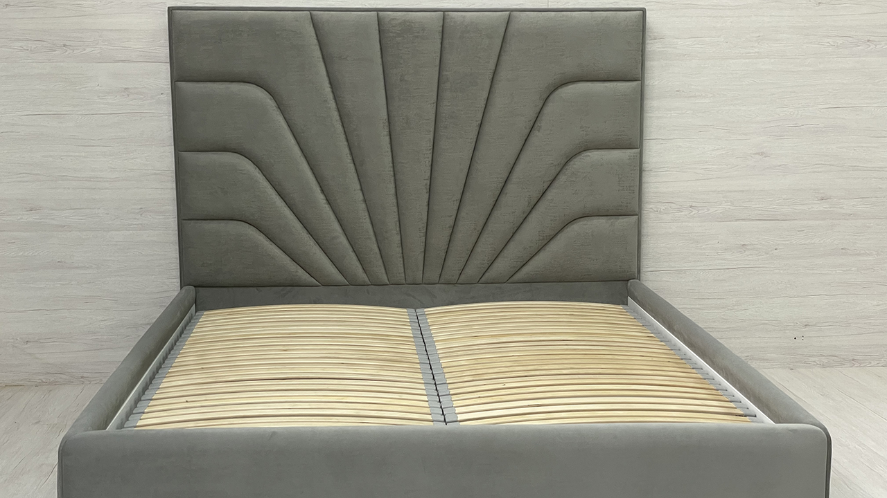 Двуспальная взрослая кровать в графитовом цвете Интерио