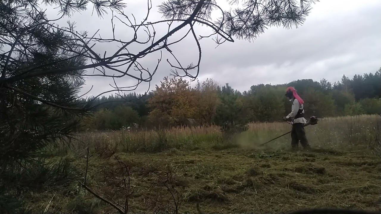 Покос осенью и тест самодельных ручек для stihl fs450