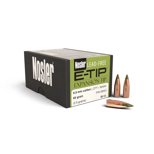 Nosler E-Tip 6.8 mm (.277) 85 gr/5,5 грамм, Spitzer, ВС-0,273