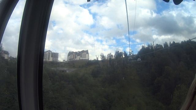 Подъём по канатке на "молочный" Роза-Пик. Красная Поляна, Сочи.