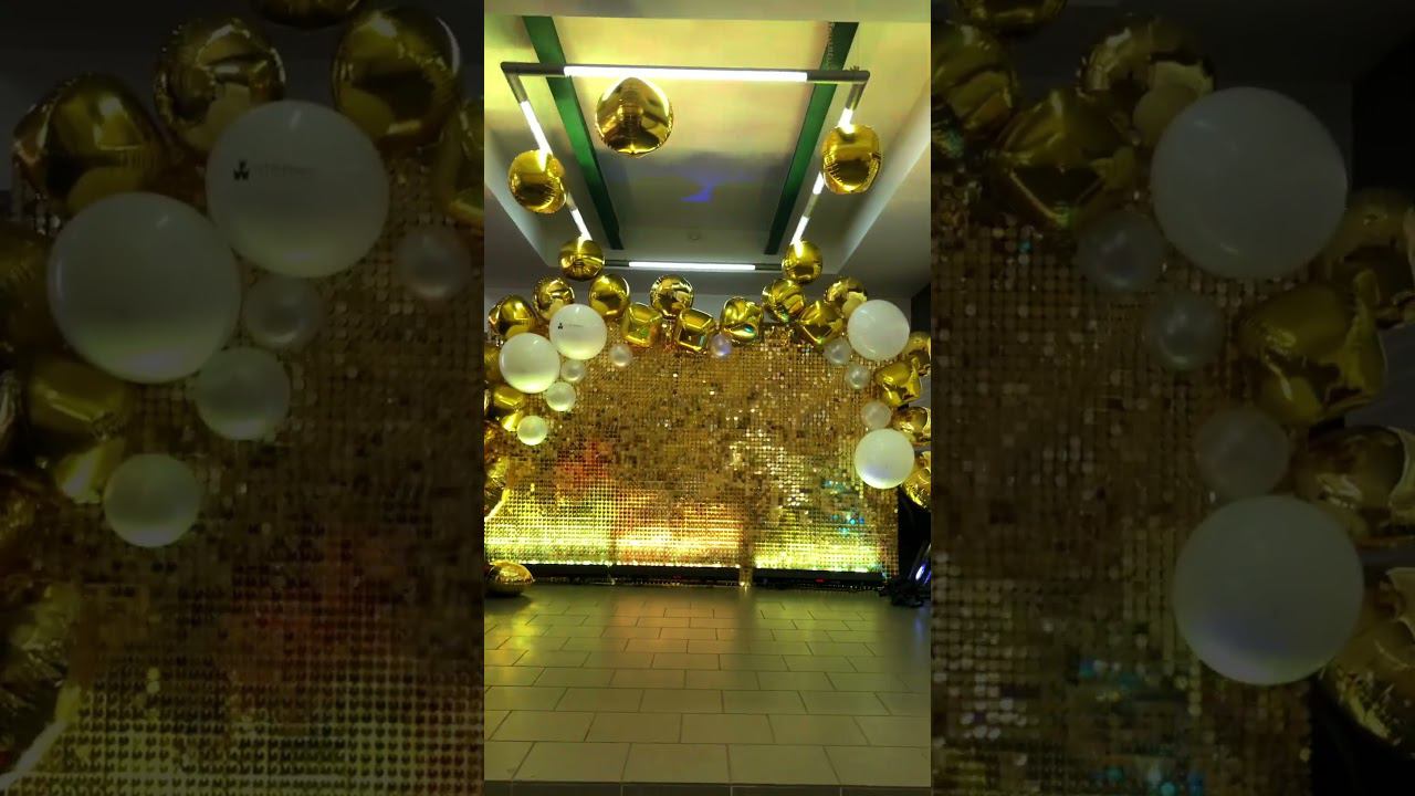 Золотая Фотозона из пайеток