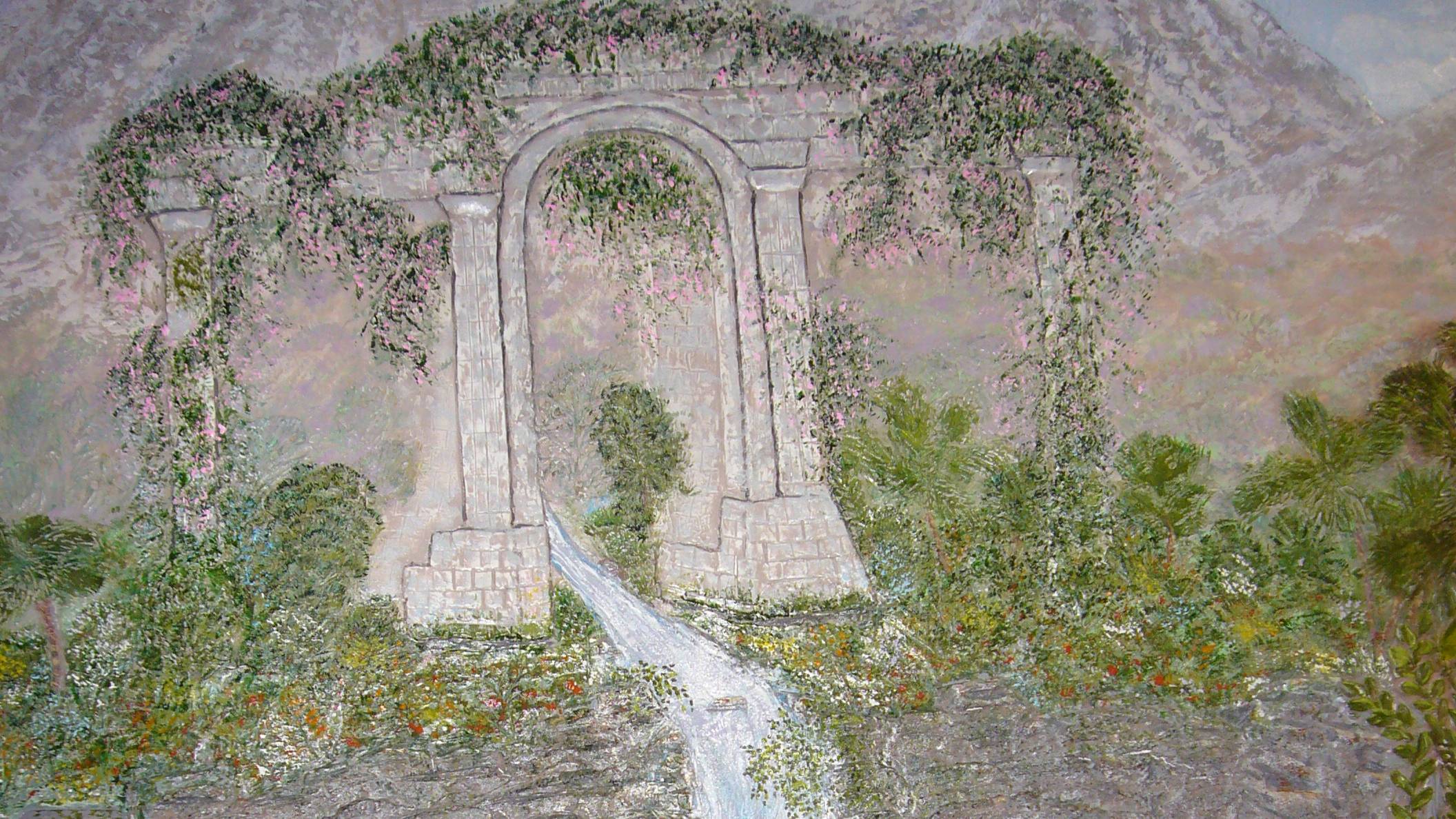 Барельеф. Руины  древнего замка.