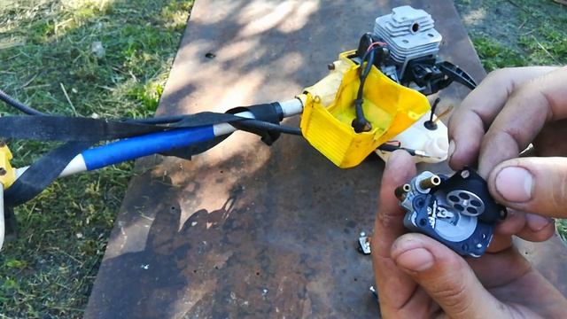 Ремонт триммера HÜTER Подсос воздуха