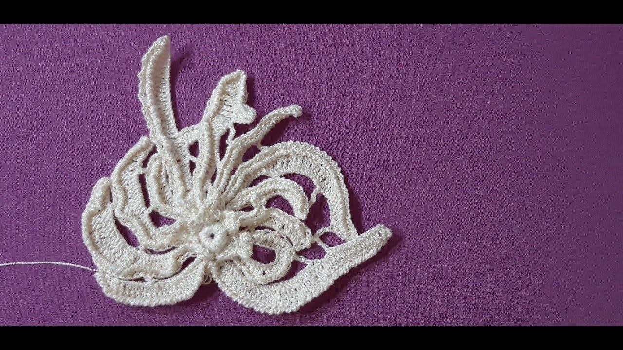 Цветок крючком.ЦВЕТОК ''АСТРА'' крючком.ЧАСТЬ1. ИРЛАНДСКОЕ КРУЖЕВО.