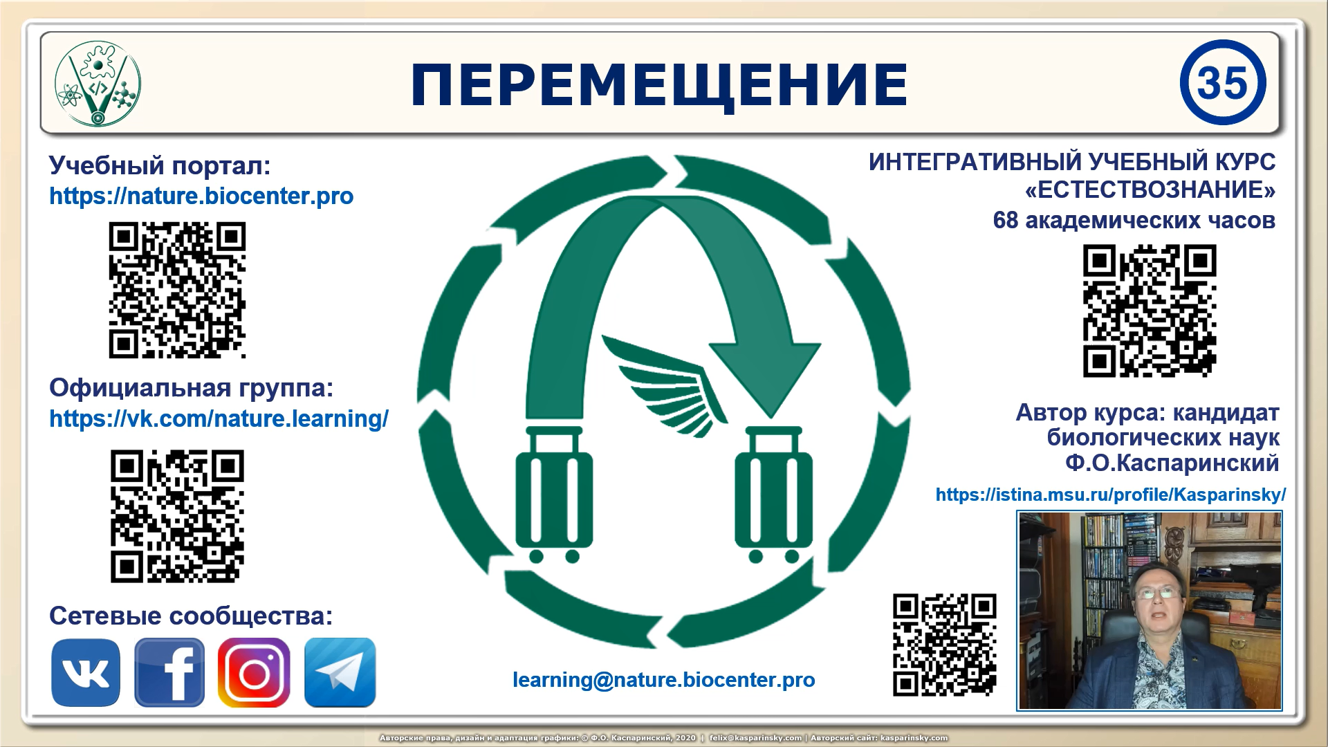 Тема 35. Перемещение. Интегративная видеолекция курса “Естествознание” Феликса Каспаринского