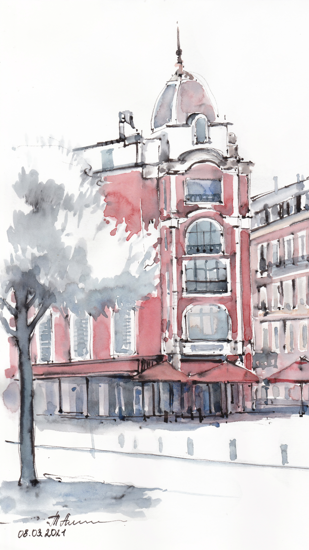 На улицах Ниццы, Франция. #акварель #скетч #искусство #хобби #татьянаалексеева