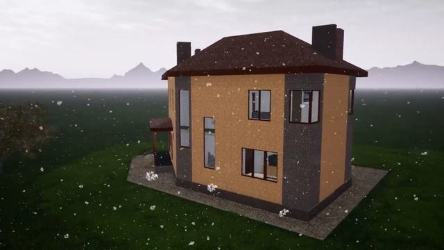 3d визуализация дома с участком