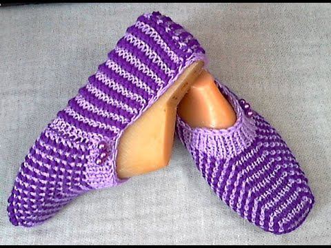Простой способ вязания следков спицами без шва