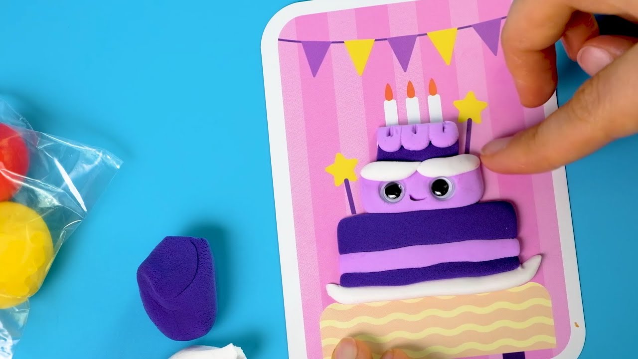 Слепи открытку: Легкий пластилин ТМ "Лепи легко" набор "Торт", с магнитом