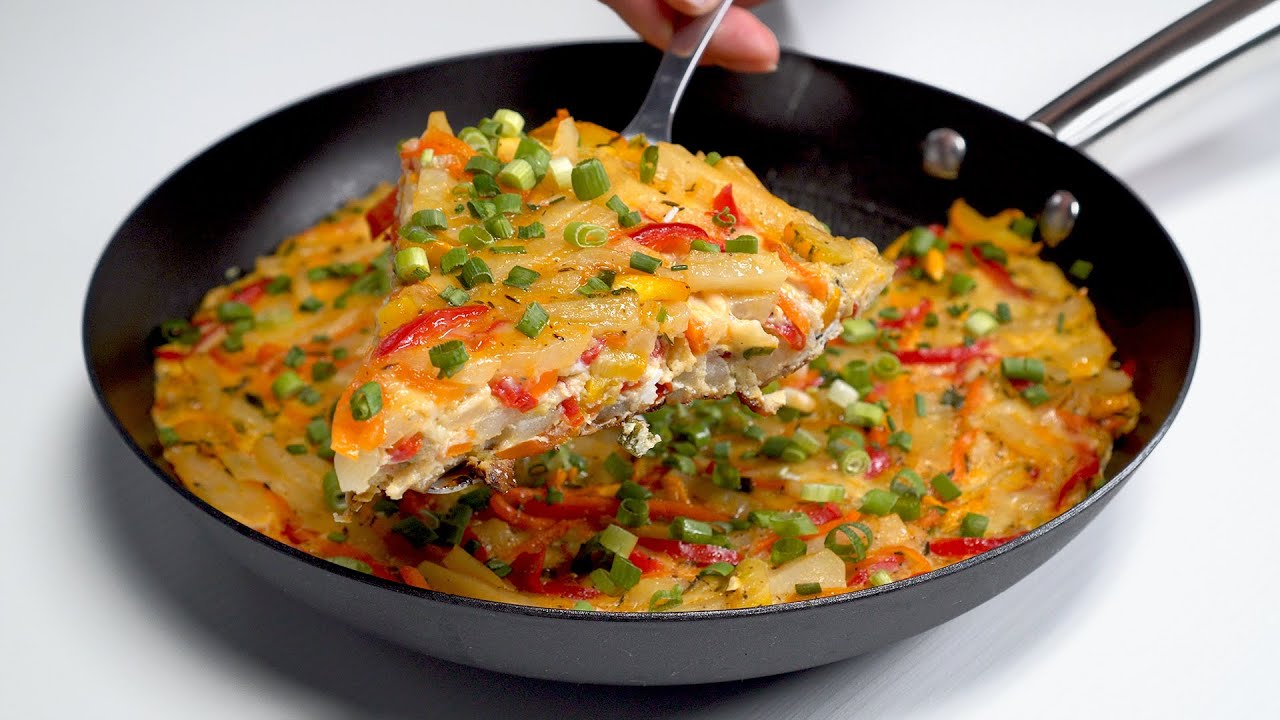 Вкусно и сытно! ОВОЩНОЙ ОМЛЕТ ПО-ИТАЛЬЯНСКИ на сковороде.