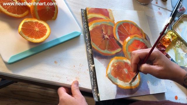Живопись гуашью. Апельсины